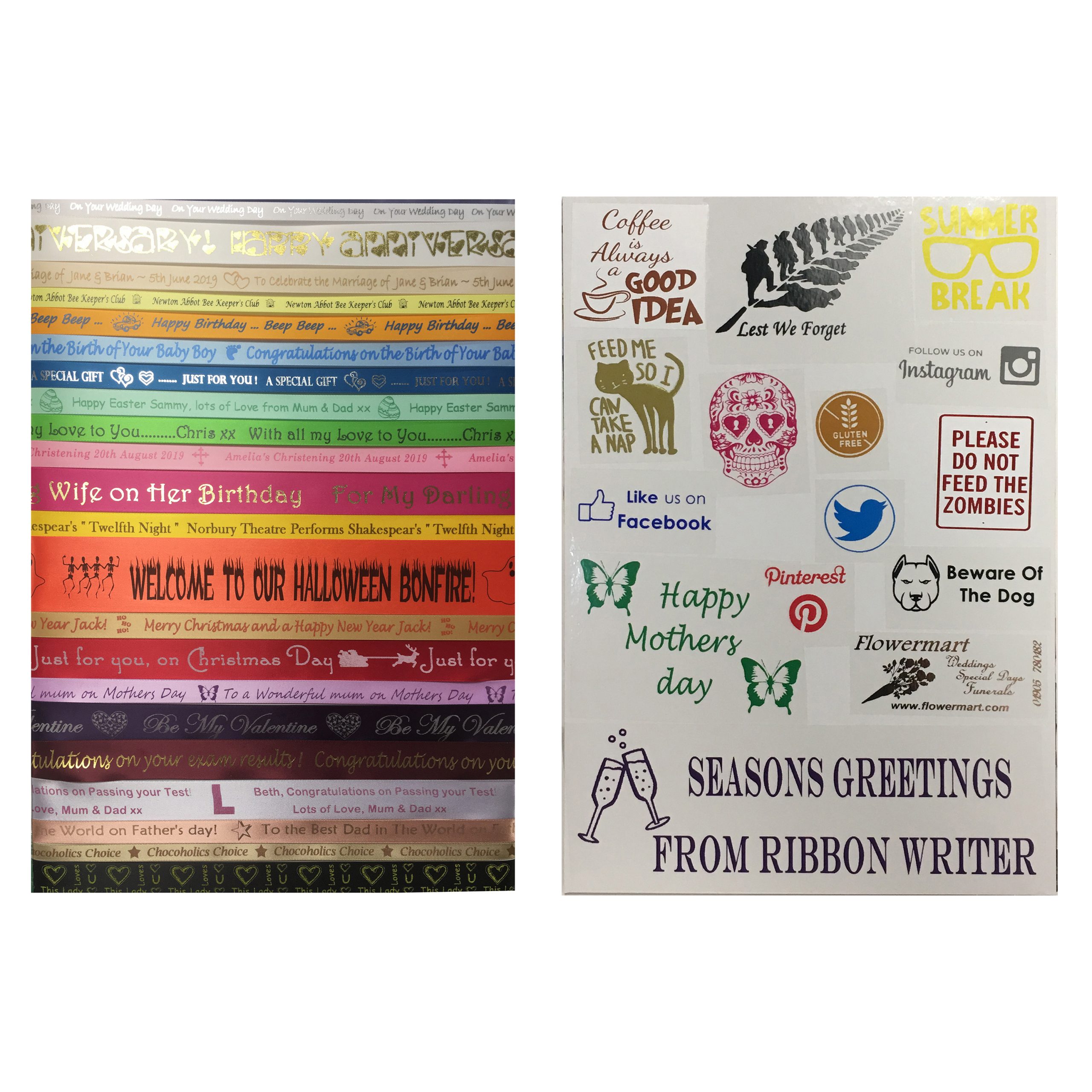 Printed Ribbon and Diamond Label double sided A3 Display Board | Ribbon ...