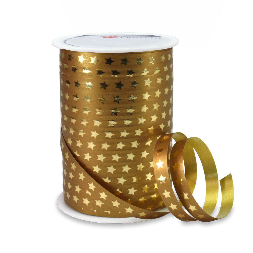Christmas Star Curling Ribbon 10mm x 100m Roll – White, Gold or Red ...
